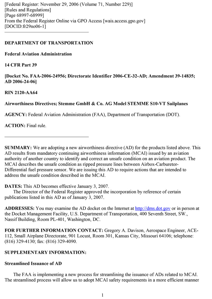 S10 FAA AD Ripped Pressure Lines – Stemme USA