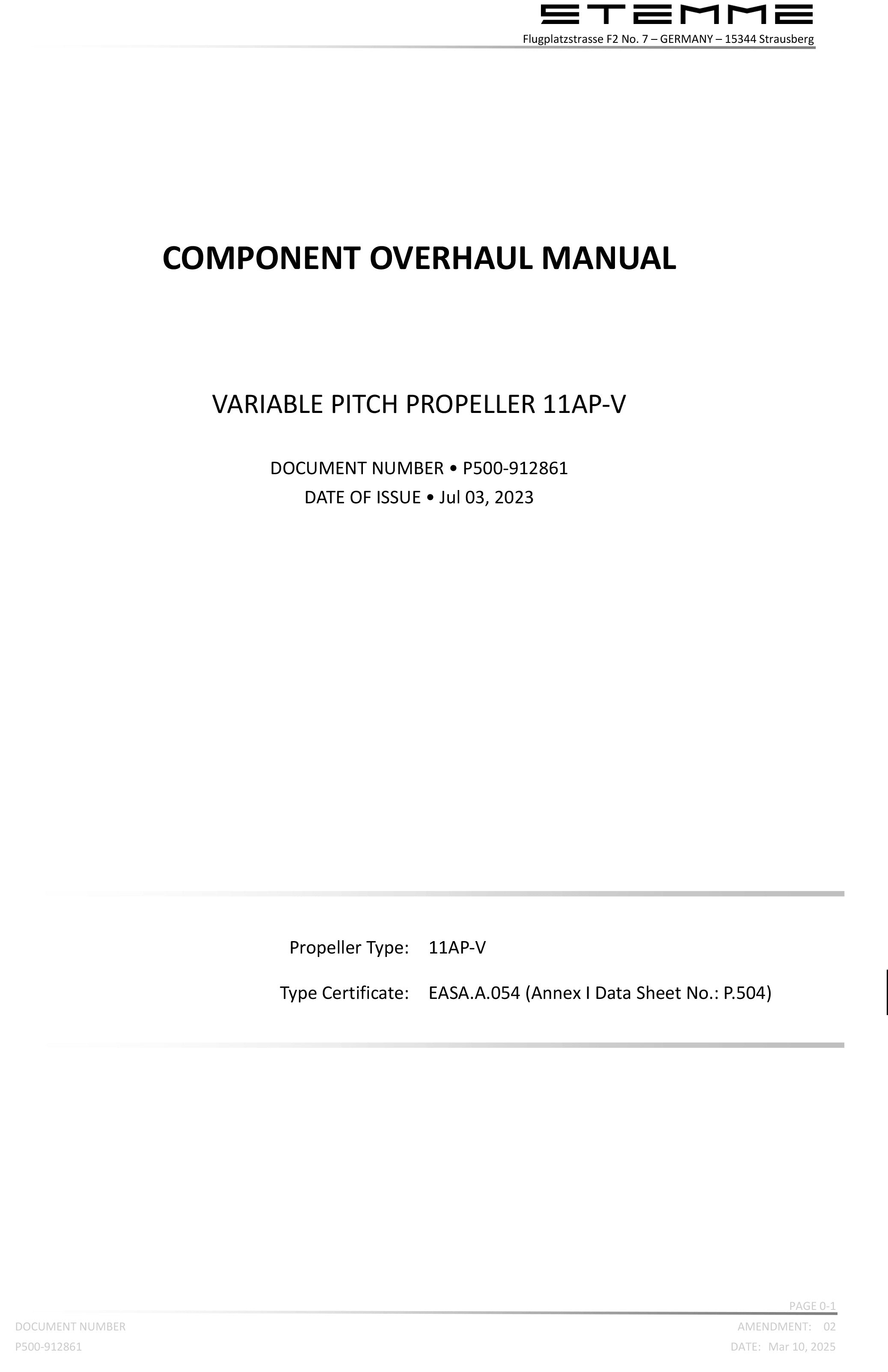 Component Overhaul Manual 11AP-V – Stemme USA